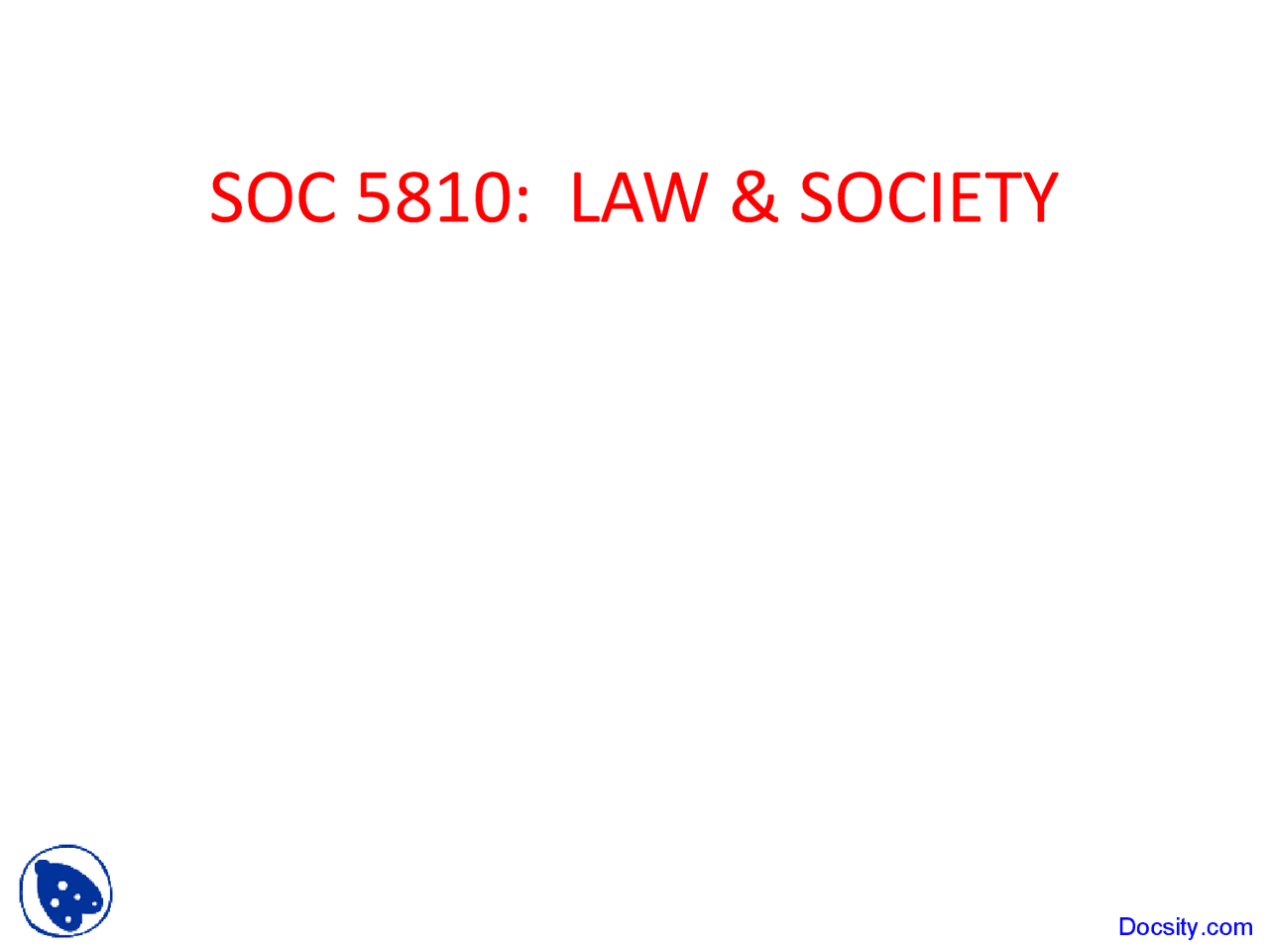 Introduction Sociology Of Law Lecture Slides Docsity