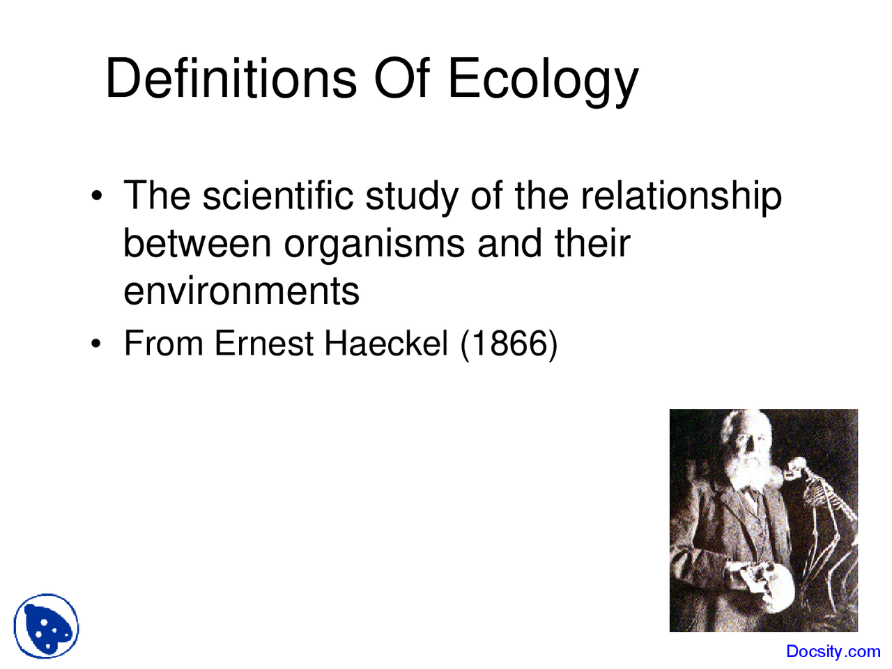 Definitions Of Ecology Ecology Lecture Slides Docsity