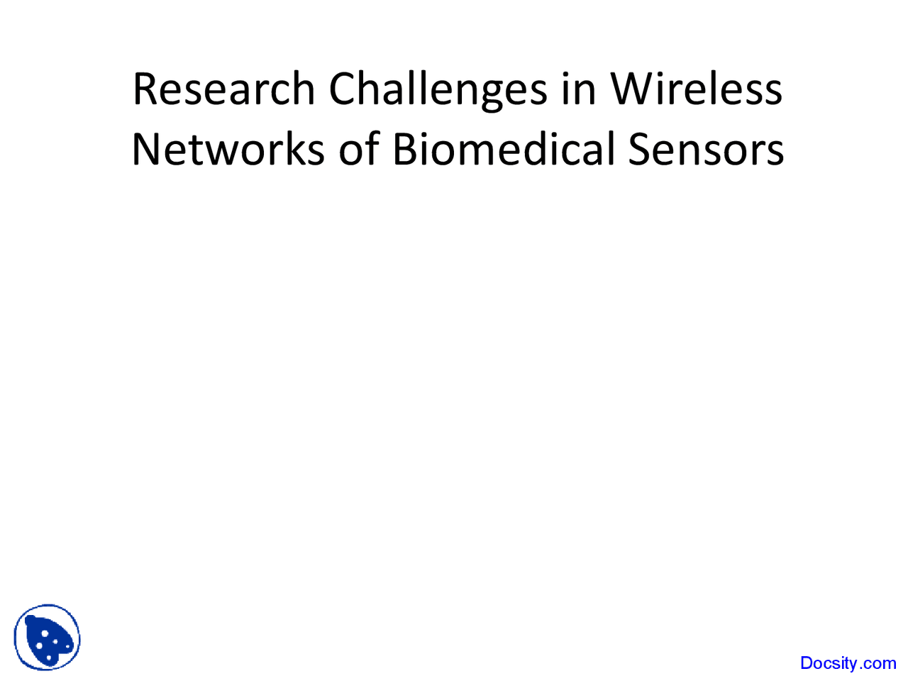 Research Challenges In Wireless Networks Fundamentals Of Computer Science Lecture Slides