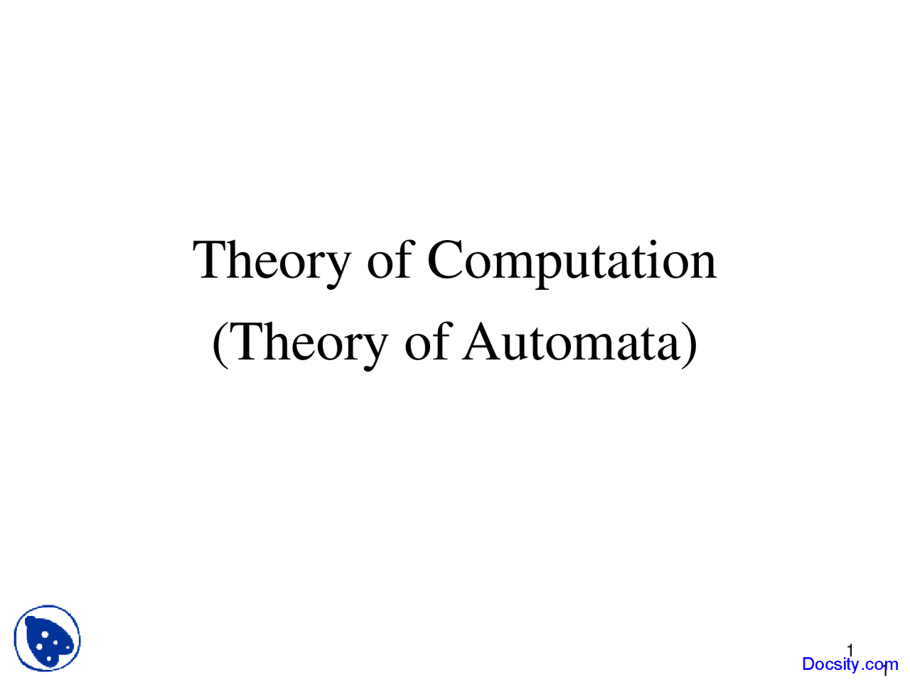 Automatatheory Introduction To Computer Science Lecture Slides Docsity