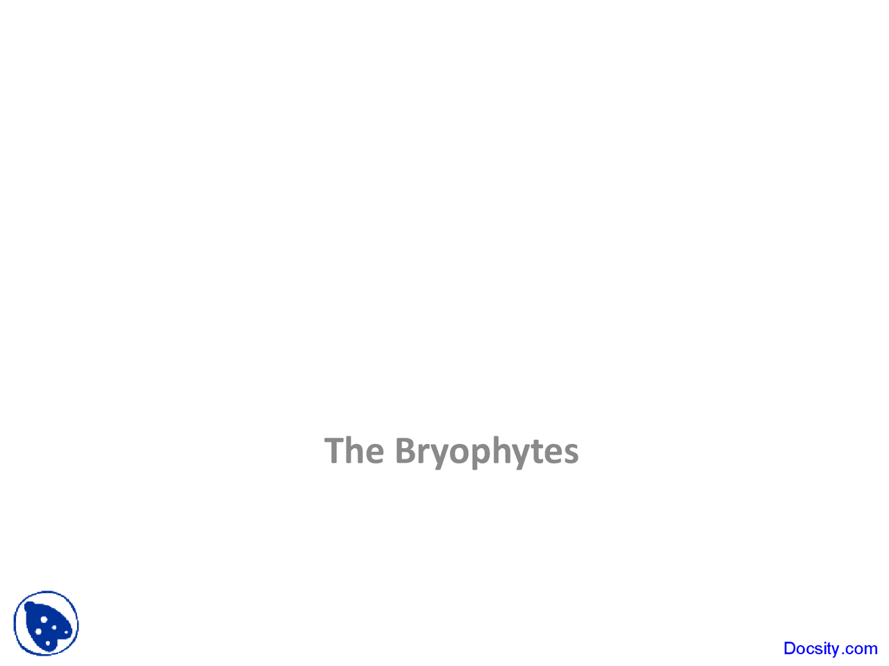 Bryophytes Evolution Of Plants Lecture Slides Slides Theory Of