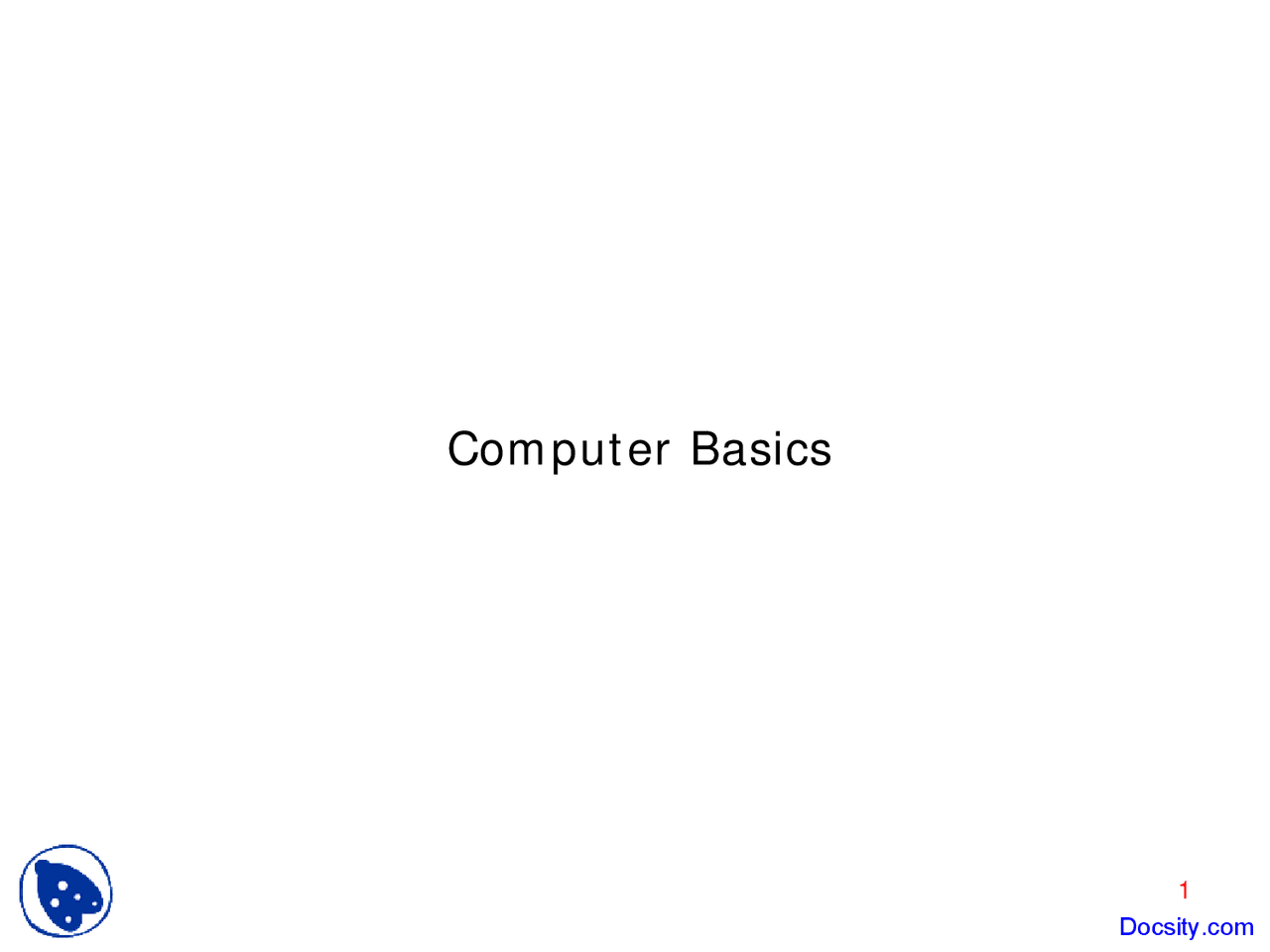 Computer Basics Introduction To Computer Science Lecture Slides