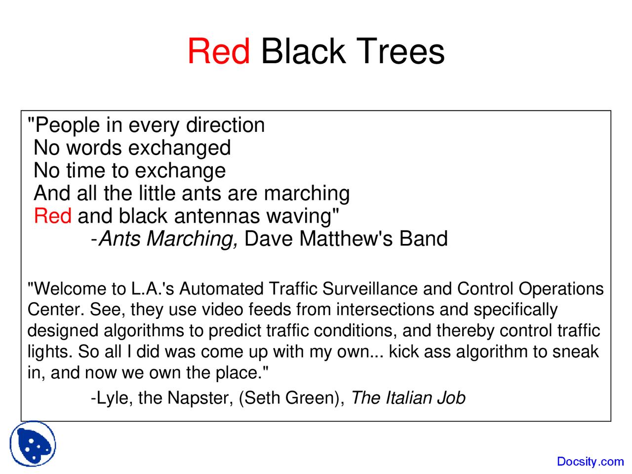 Red Black Trees Fundamentals Of Computer Science Lecture Slides Docsity