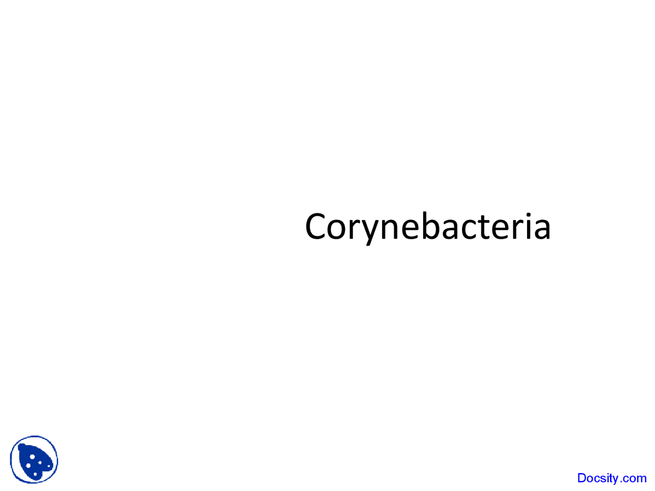 Corynebacteria - Bacteriology - Lecture Slides - Docsity
