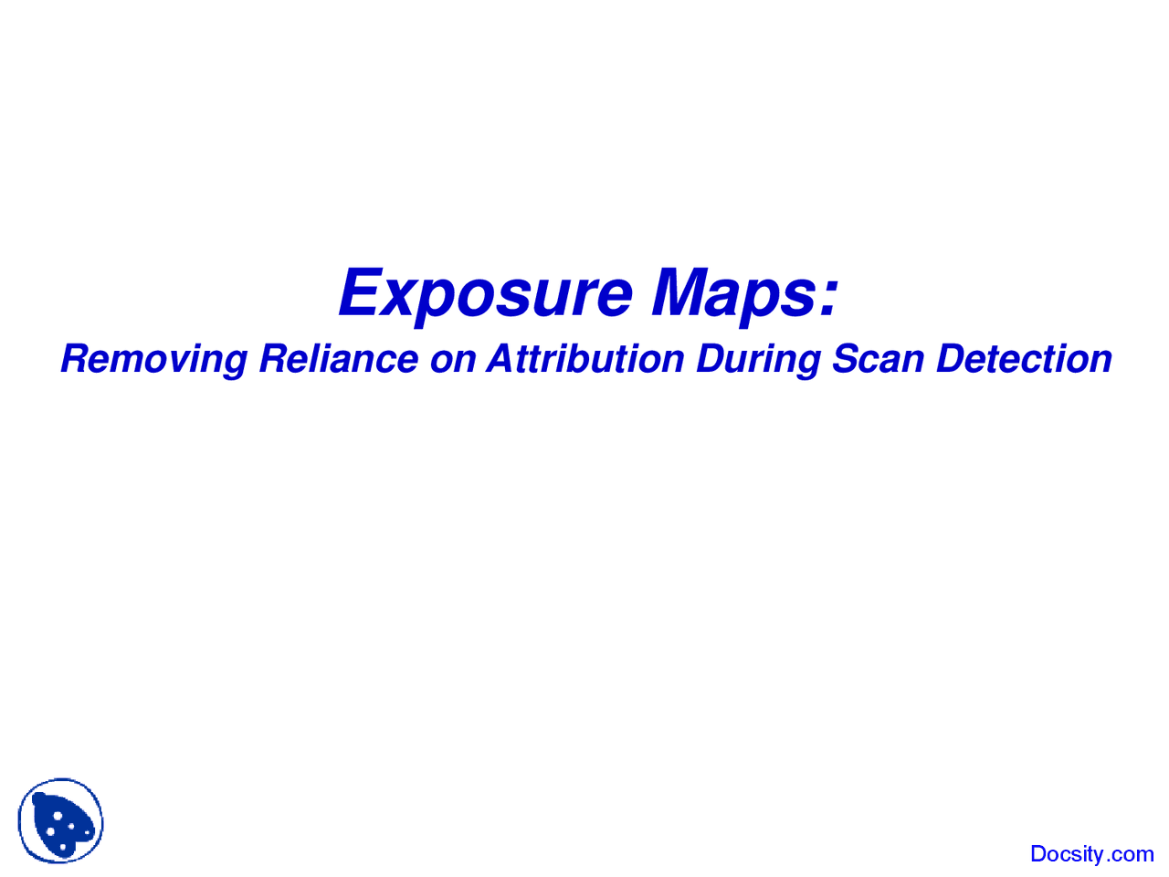Exposure Maps - Fundamentals of Computer Science - Lecture Slides - Docsity