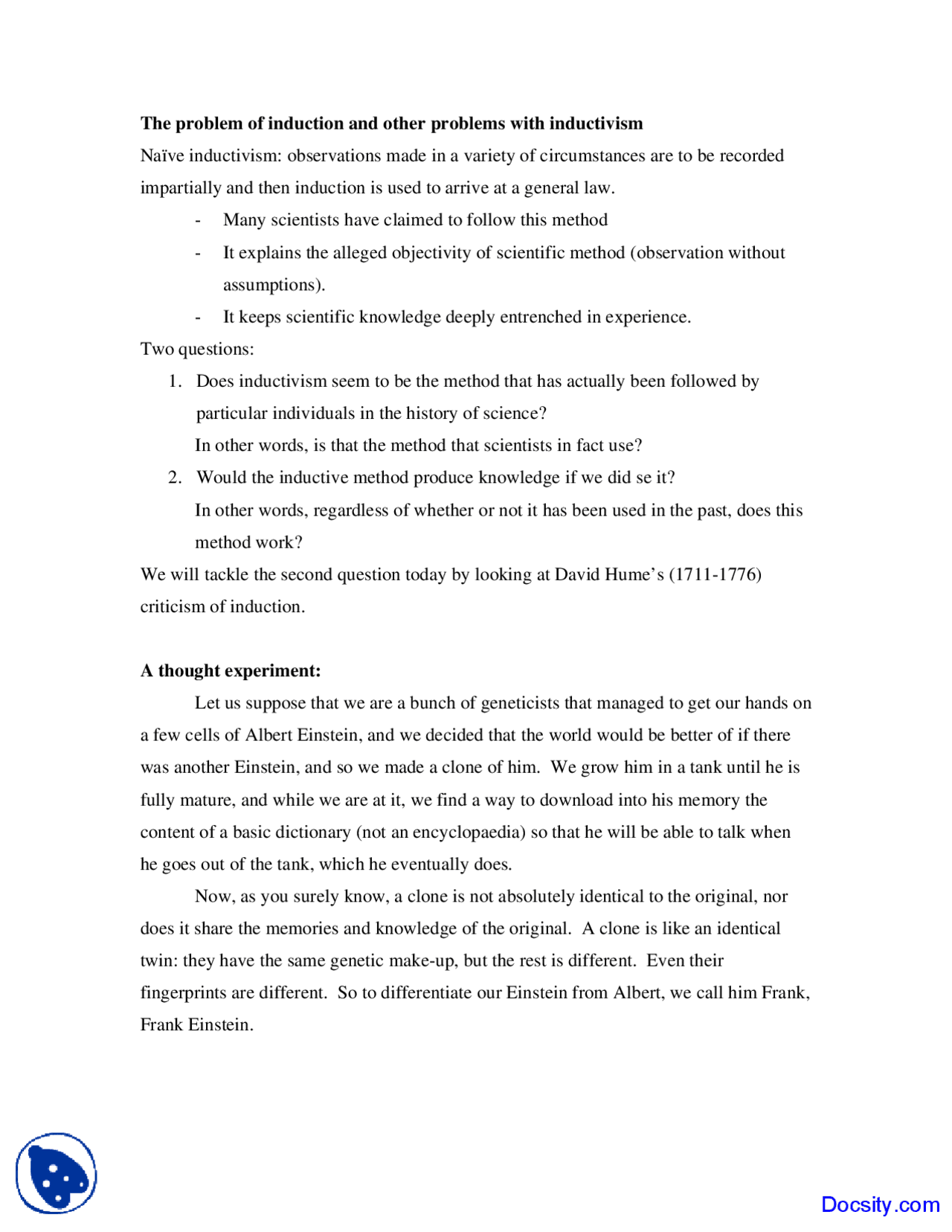 Problem Of Induction And Inductivism Philosophy Of Science Lecture
