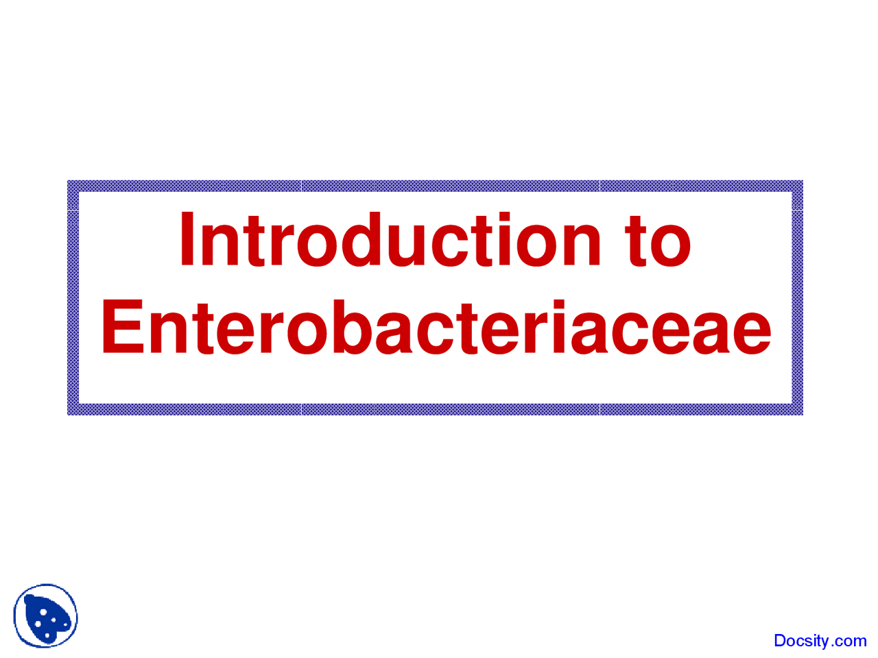 Introduction To Enterobacteriaceae Microbiology Lecture Slides