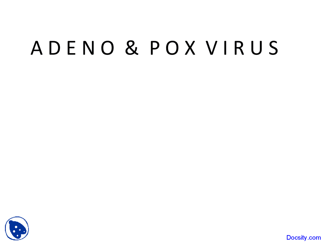 Adeno Virus Virology Lecture Slides Docsity