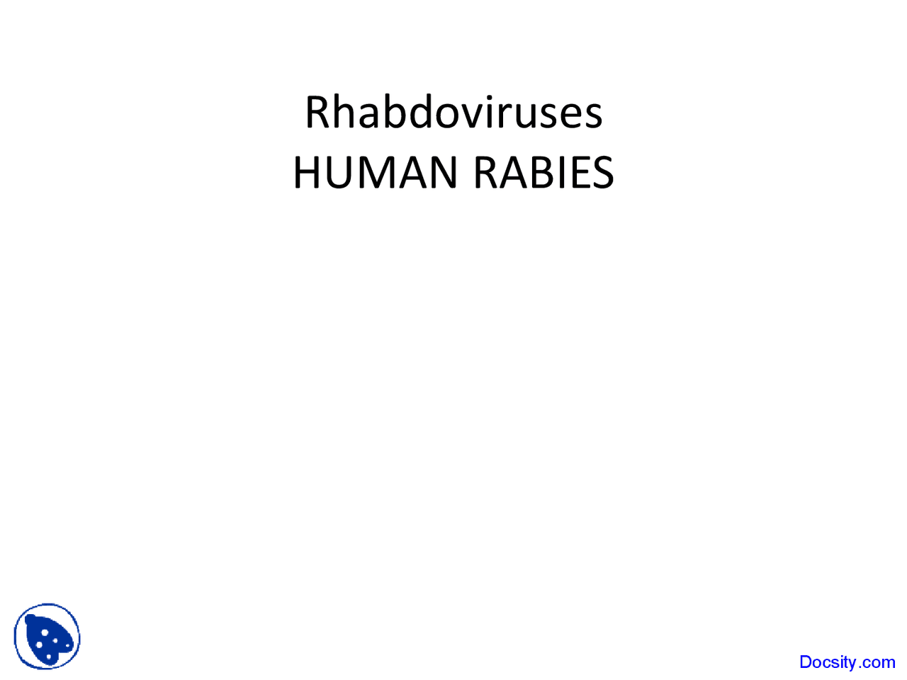 Rhabdoviruses Virology Lecture Slides Docsity