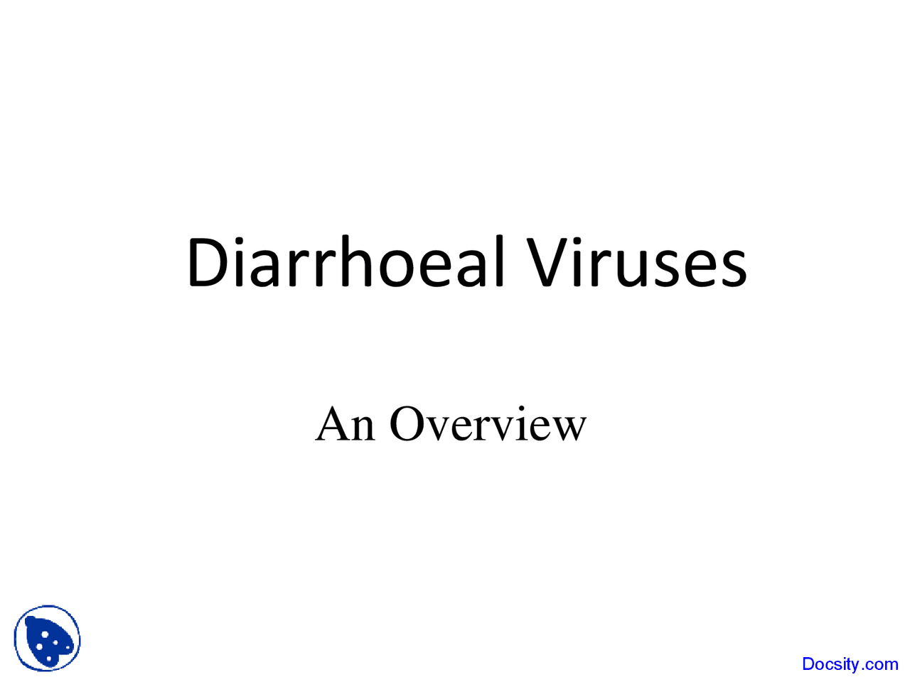 Diarrhoeal Viruses Microbiology Lecture Slides Docsity