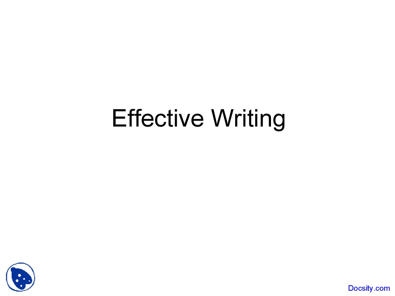 Effective Writing Sociology Lecture Slides Docsity
