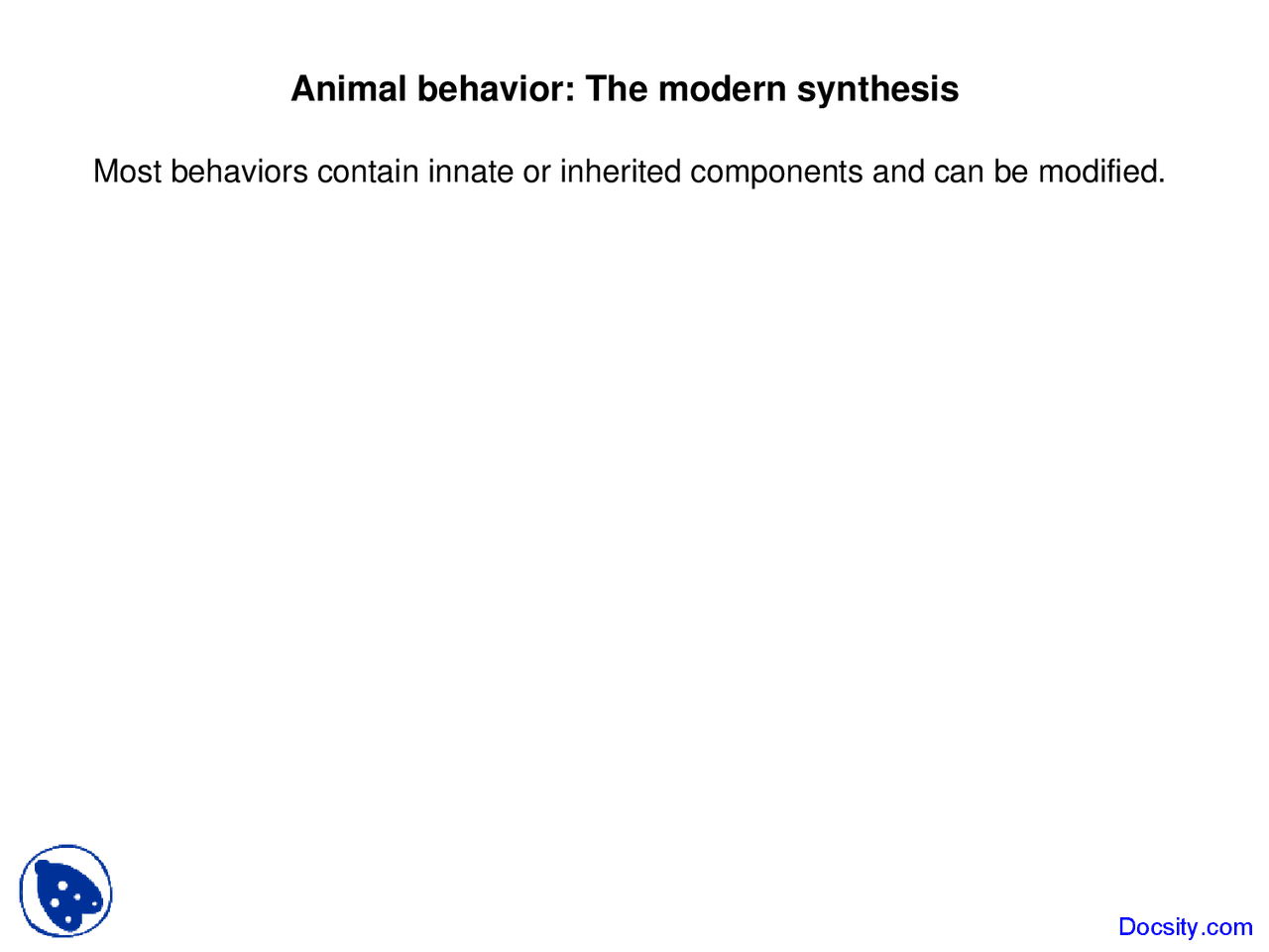 Animal Behavior - Human Psychology - Lecture Slides | Slides Ethology ...