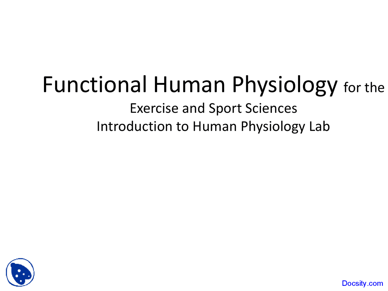 Functional Human Physiology - Introduction to Human Physiology - Lecture Slides | Slides Human ...