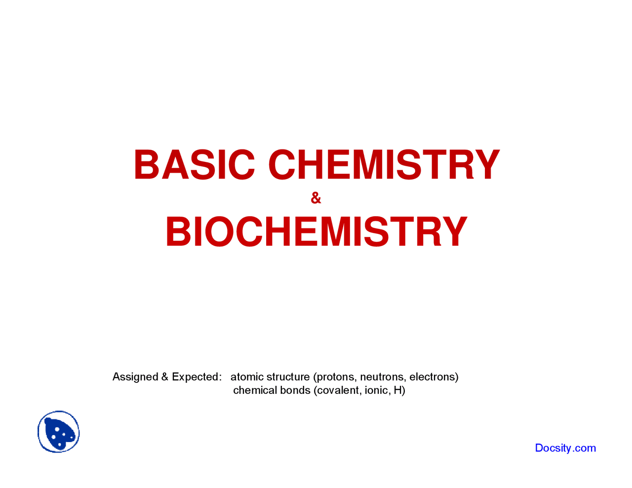Biochemistry Fundamentals Of Human Biology Lecture Slides Docsity