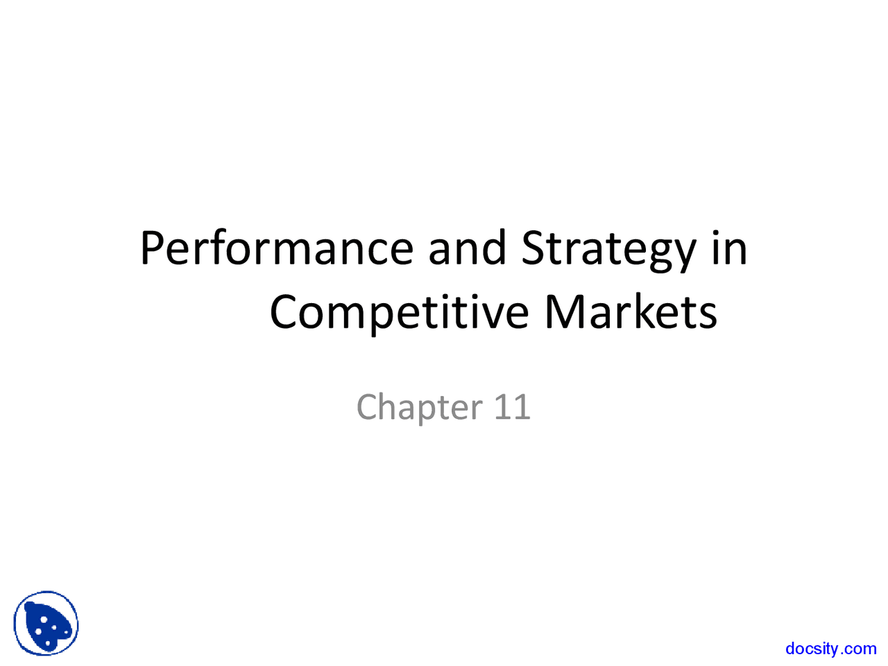 Performance And Strategy Managerial Economics Lecture Slides Docsity