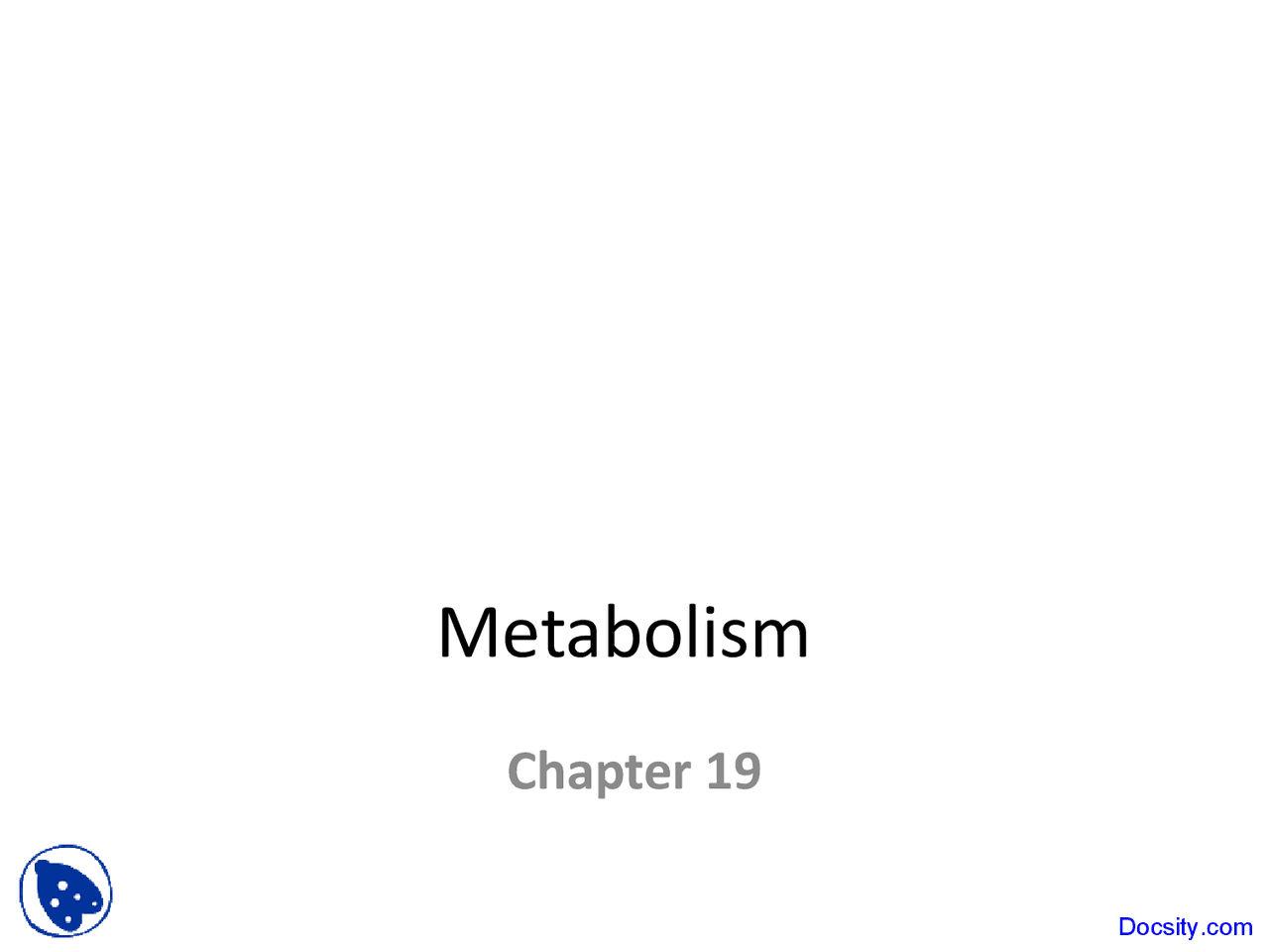 Metabolism Introduction To Human Physiology Lecture Slides Slides
