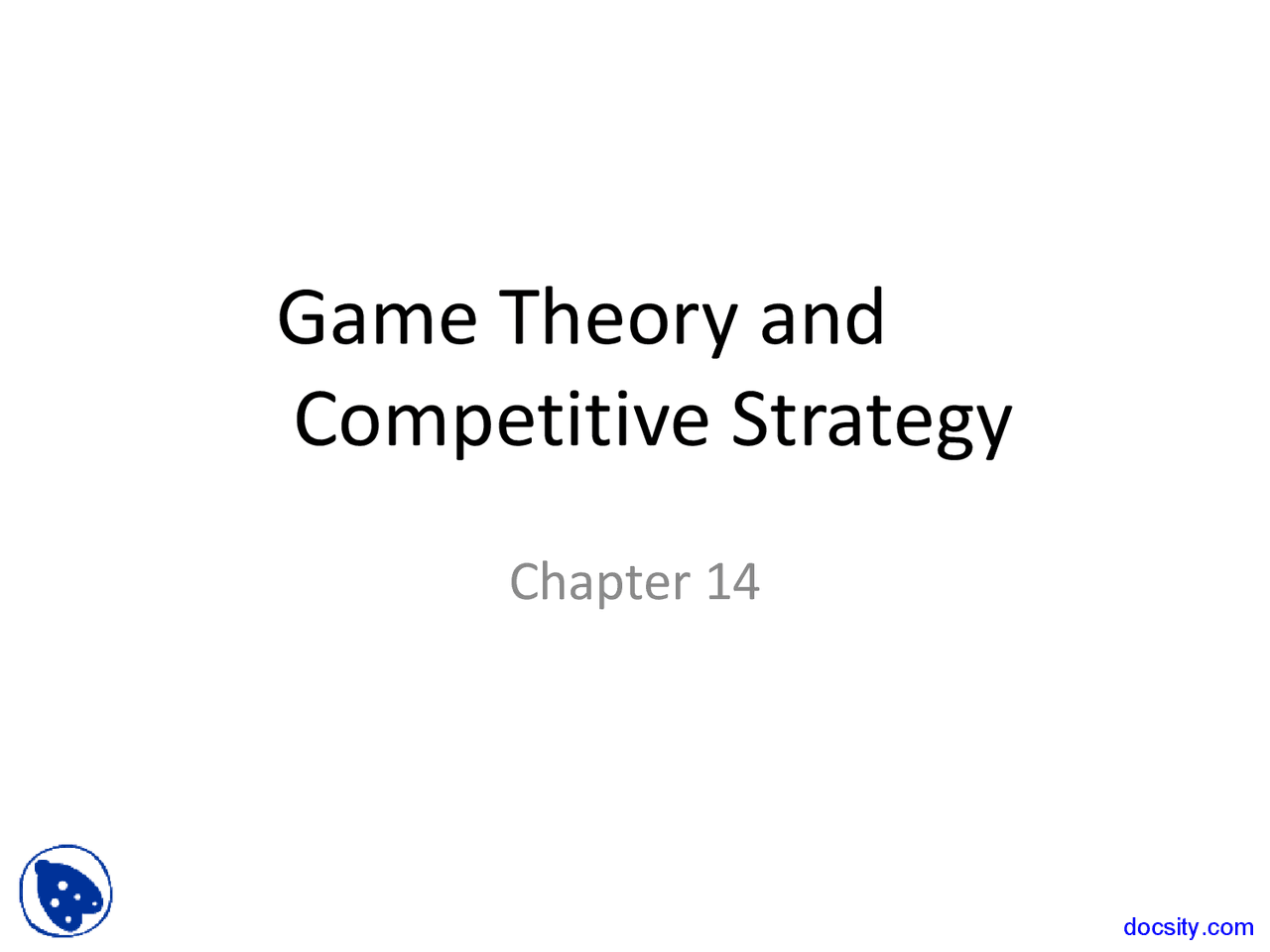 Game Theory Managerial Economics Lecture Slides Docsity