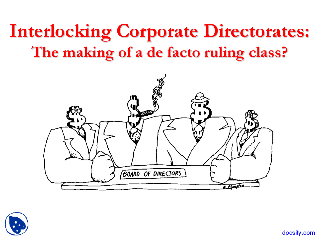 Interlocking Corporate Directorates - Political Sociology - Lecture ...