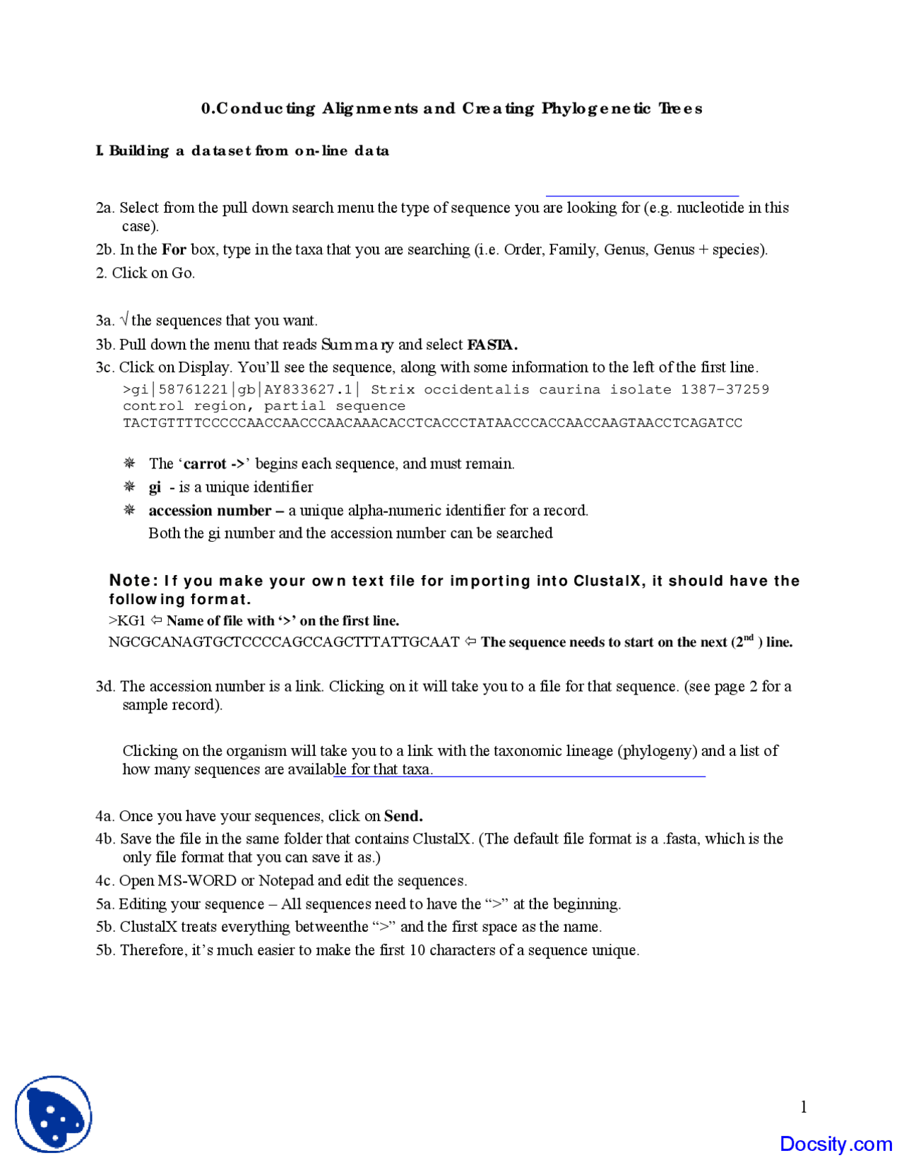 Phylogenetic Trees Evolutionary Biology Lab Handout Docsity