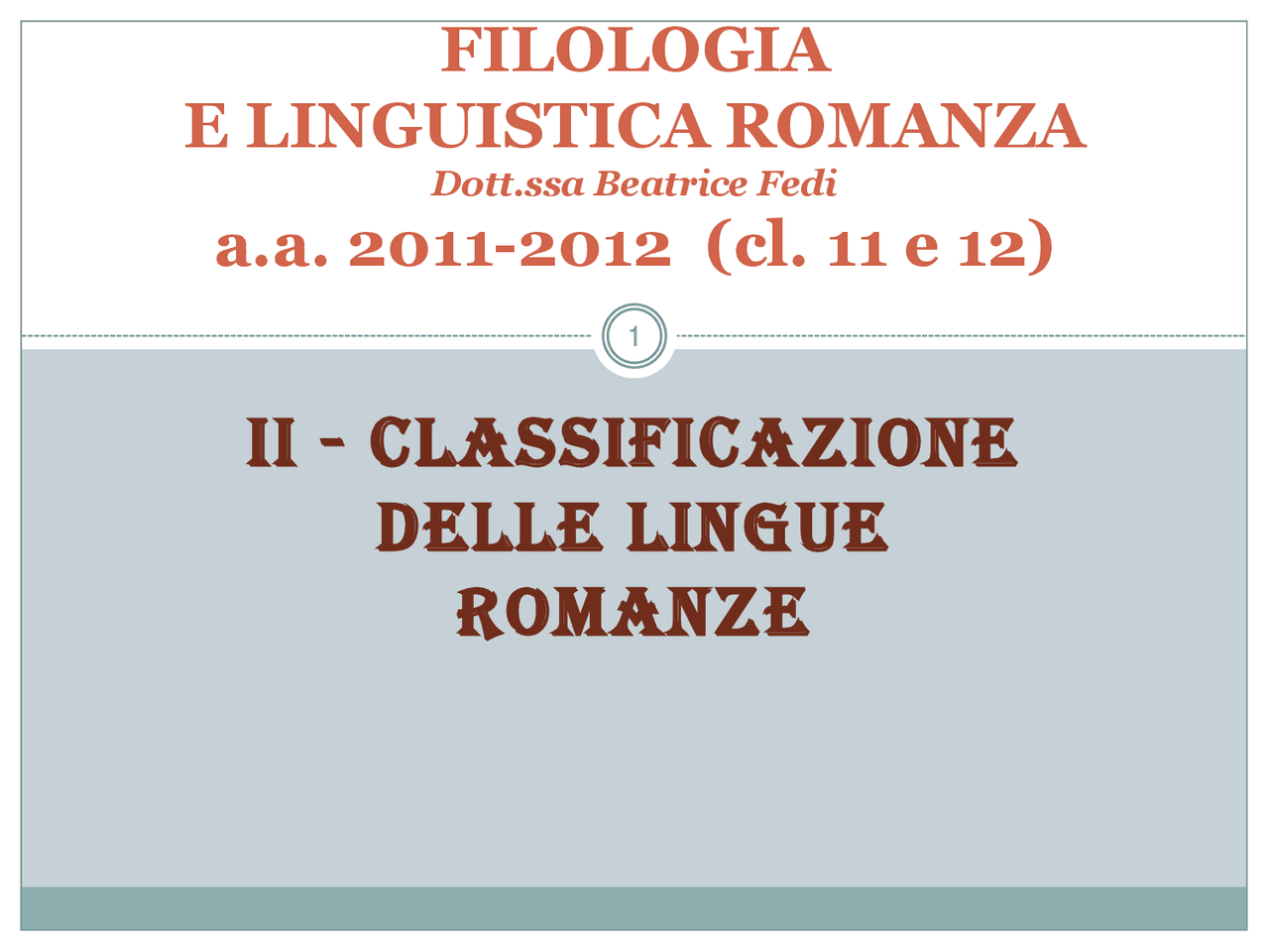 Classificazione Delle Lingue Romanze Docsity