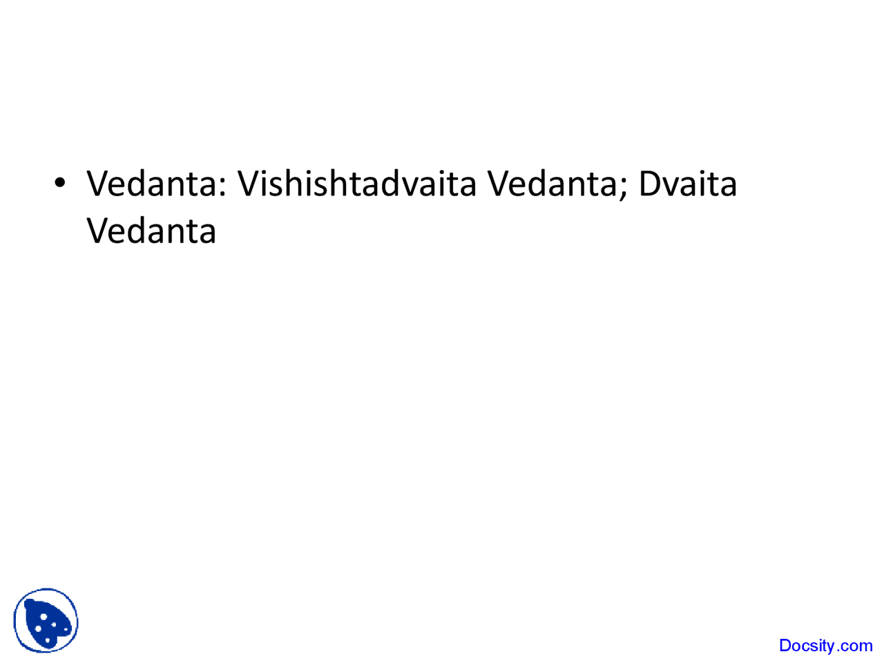 Vishishtadvaita Vedanta - Asian Philosophies - Lecture Slides - Docsity