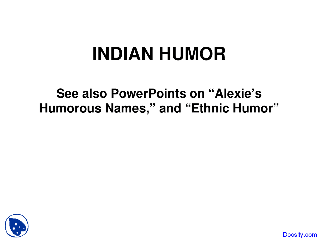 Indian Humor Humor Across The Disciplines Lecture Slides Docsity