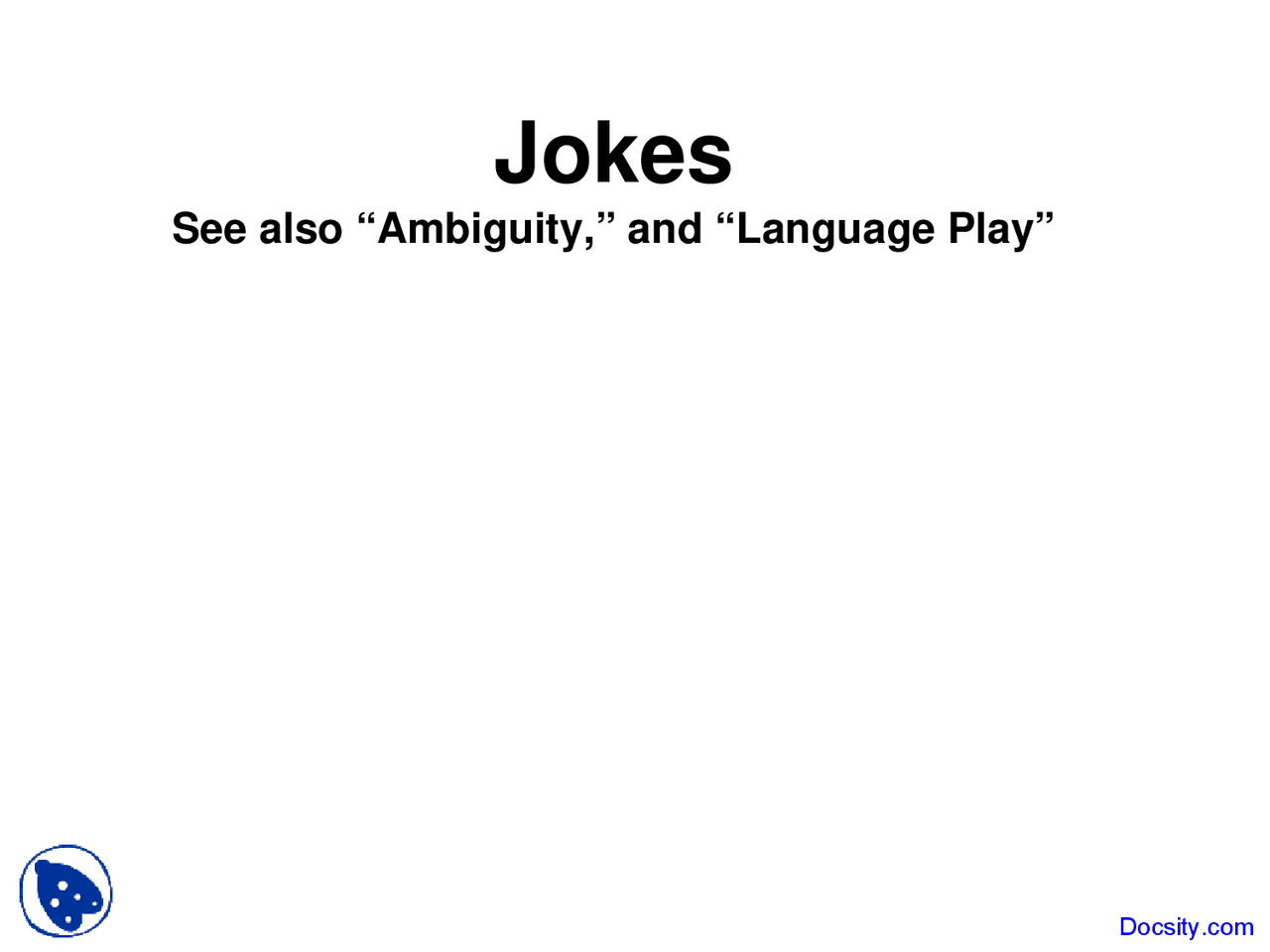 Jokes Humor Across The Disciplines Lecture Slides Slides