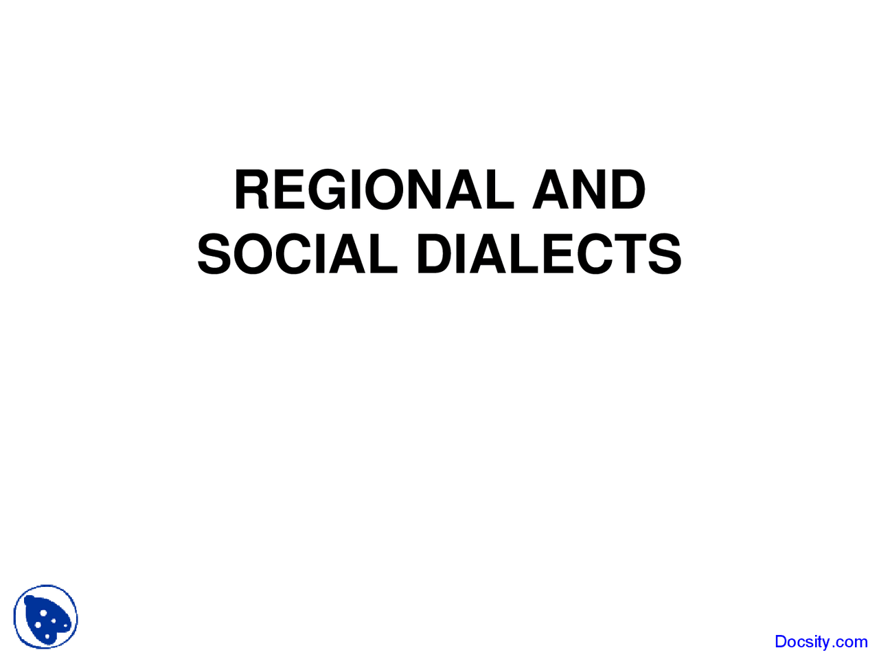 Regional And Social Dialect Humor Across The Disciplines Lecture