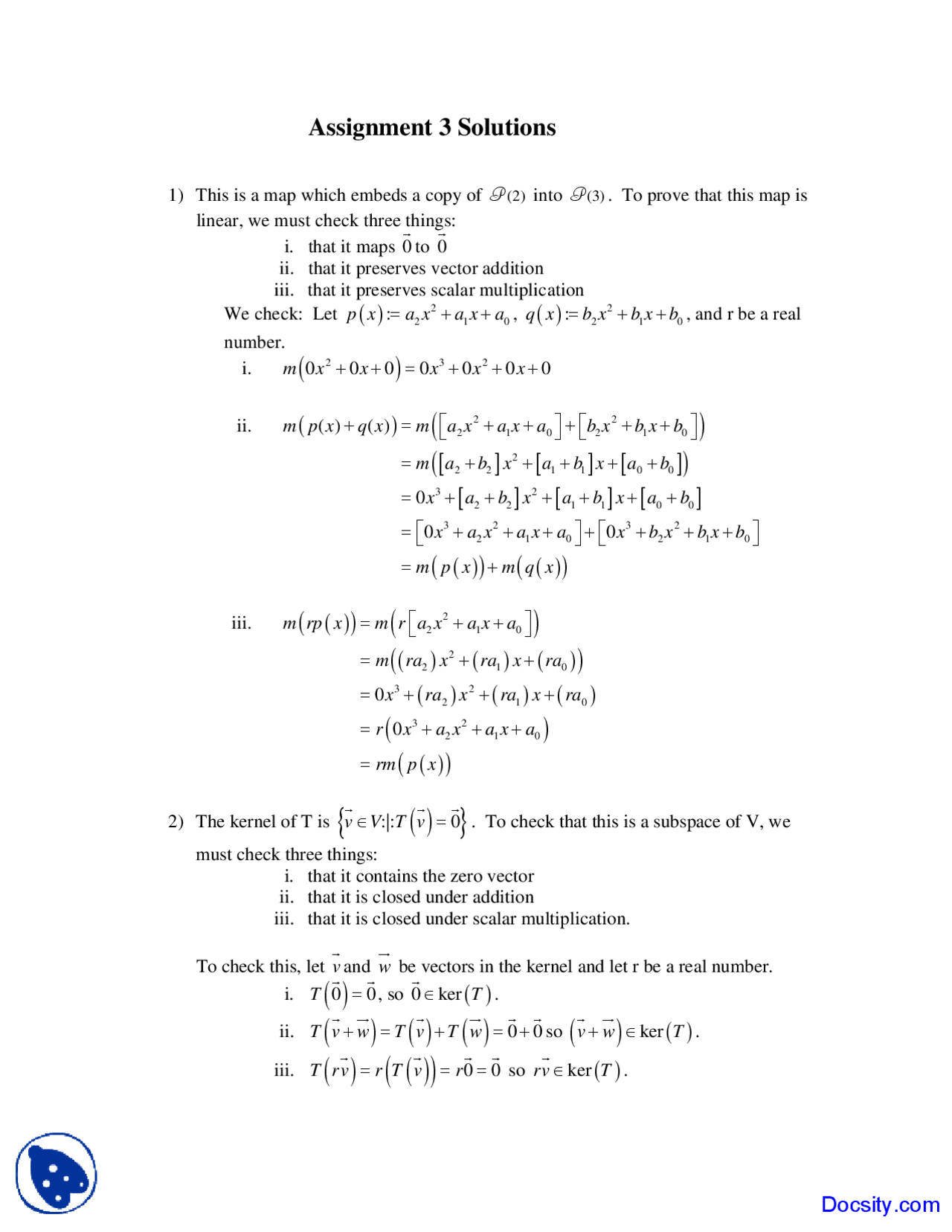 Vector Addition Math Solved Assignment Docsity