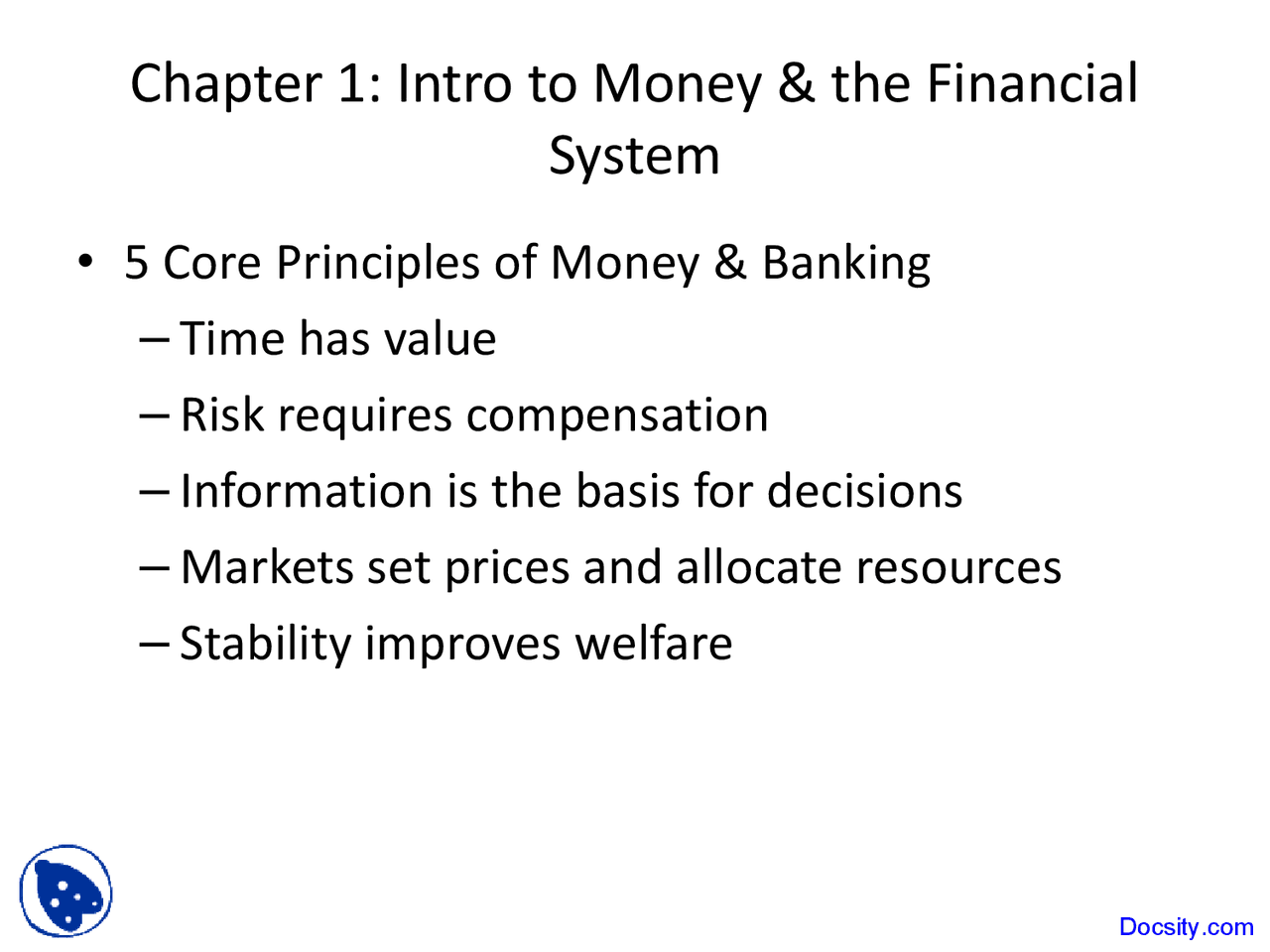 Introduction Money And Banking Lecture Slides Docsity
