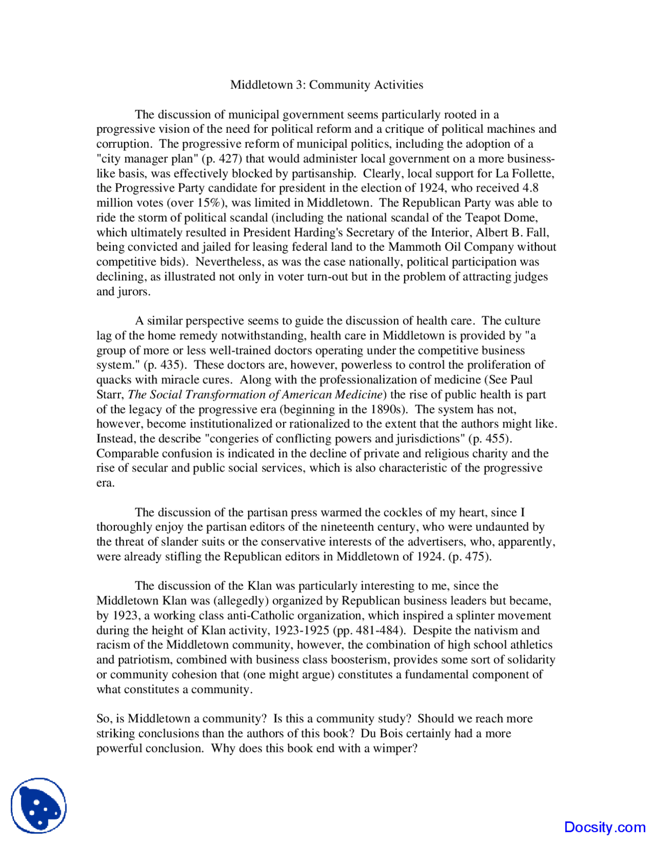 Community Activities Community Organization Lecture Notes Docsity