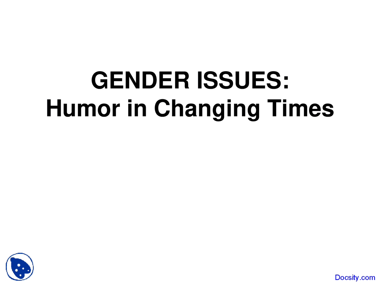 Gender Issues Humor Across The Disciplines Lecture Slides Docsity
