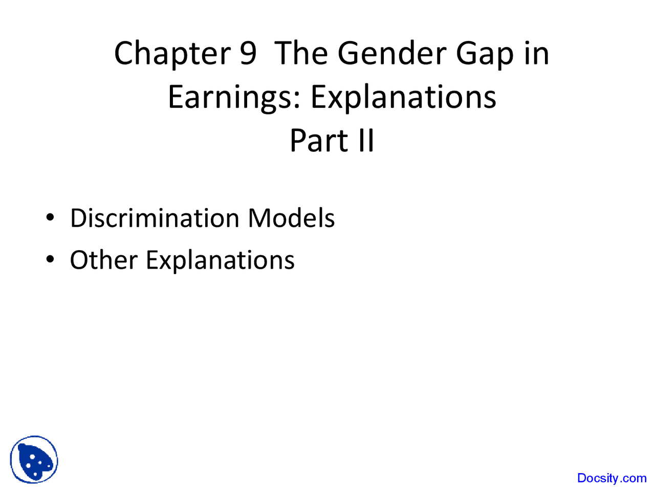 Gender Gap In Earnings Economics Of Gender Lecture Slides Docsity