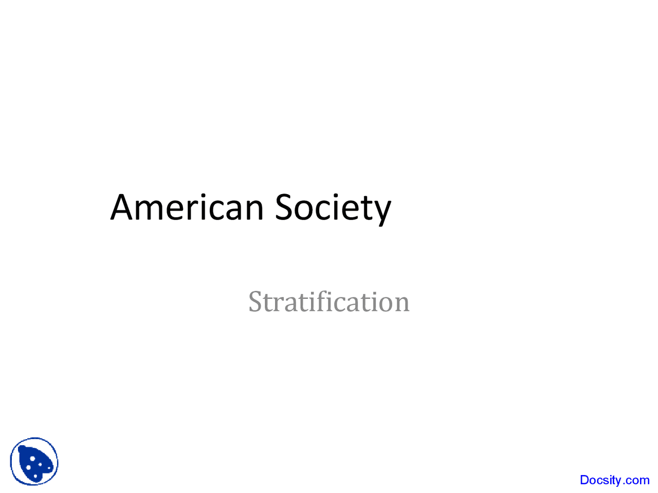 Stratification Society Lecture Slides Docsity