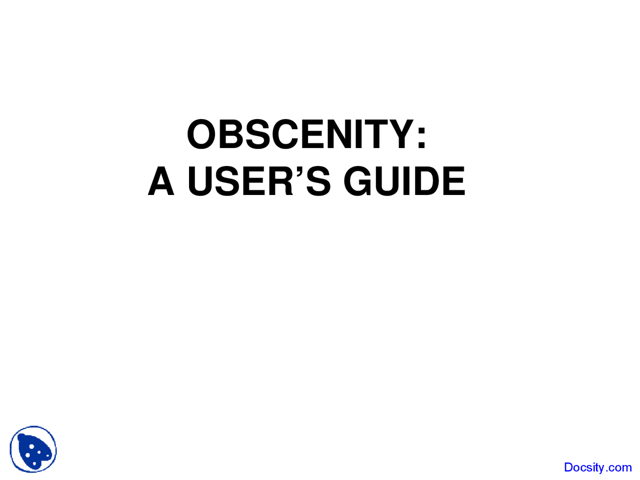 Obscenity Humor Across The Disciplines Lecture Slides Docsity