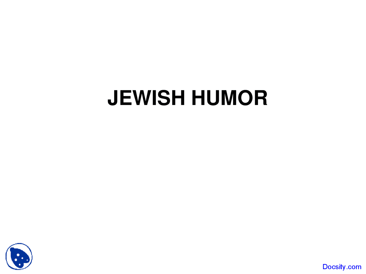 Jewish Humor Humor Across The Disciplines Lecture Slides Docsity