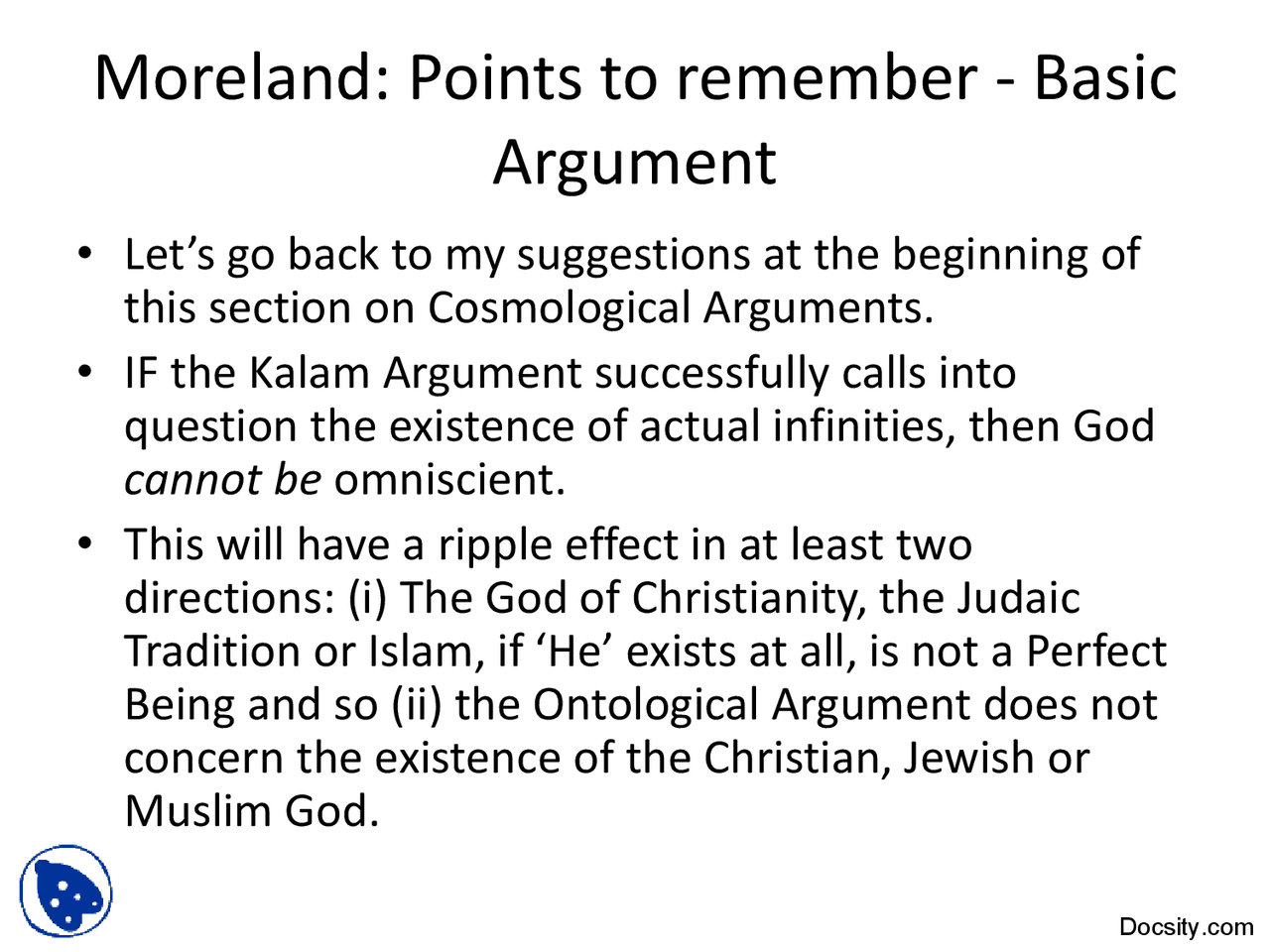 Moreland Introduction To Philosophy Lecture Slides Docsity