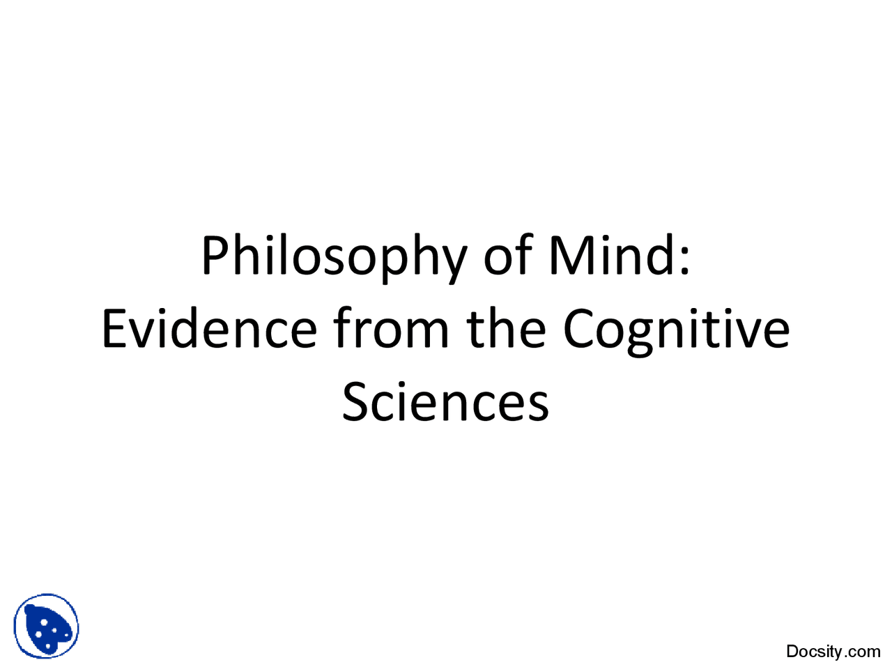 Evidence From The Cognitive Sciences Introduction To Philosophy