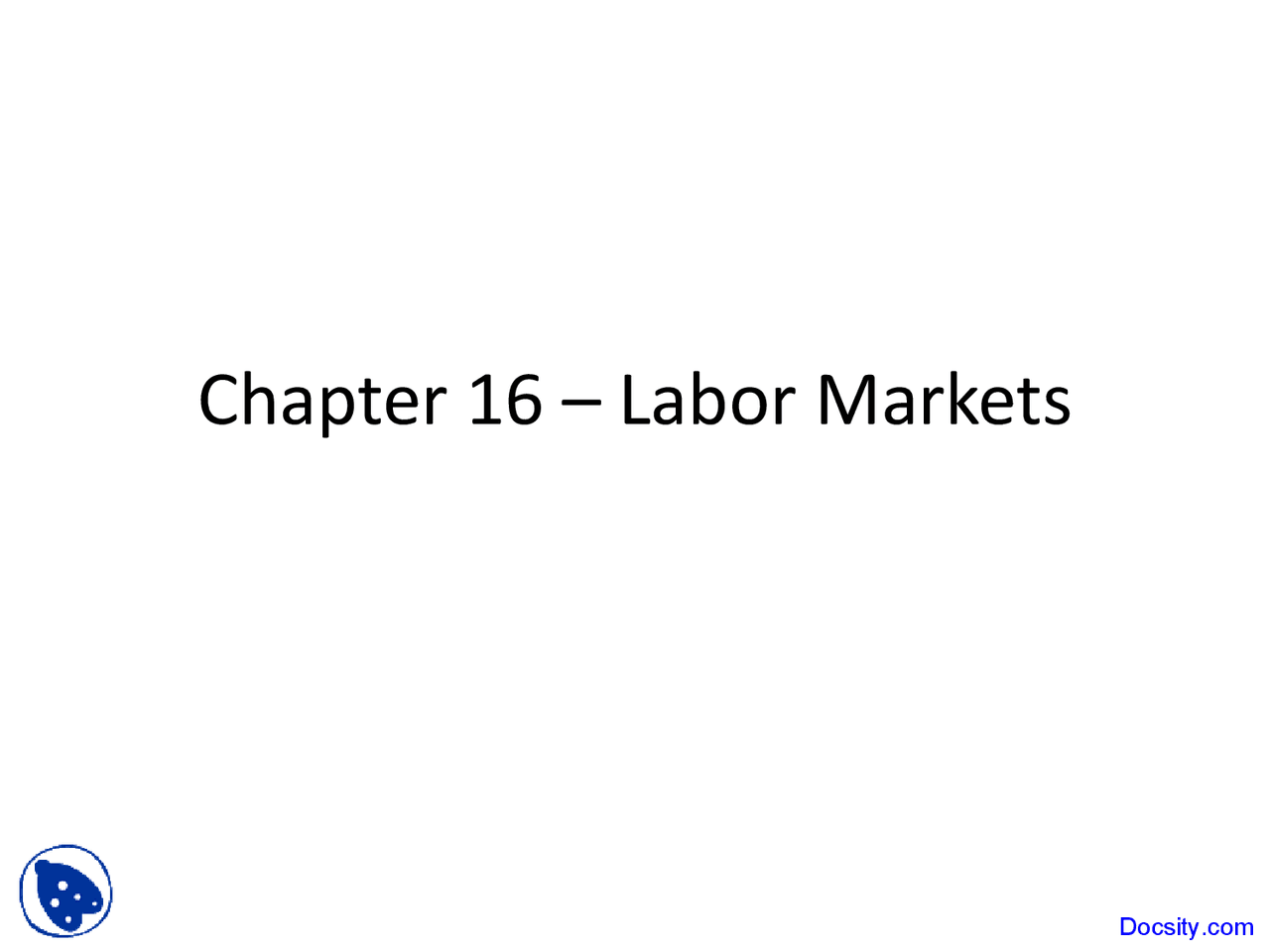 Labor Market Macro Economics Lecture Slides Docsity