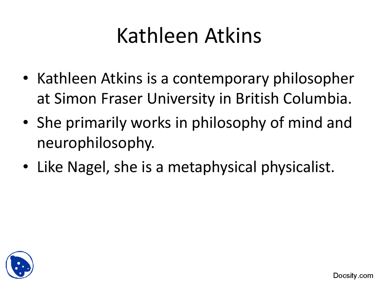 Kathleen Atkins Introduction To Philosophy Lecture Slides Docsity