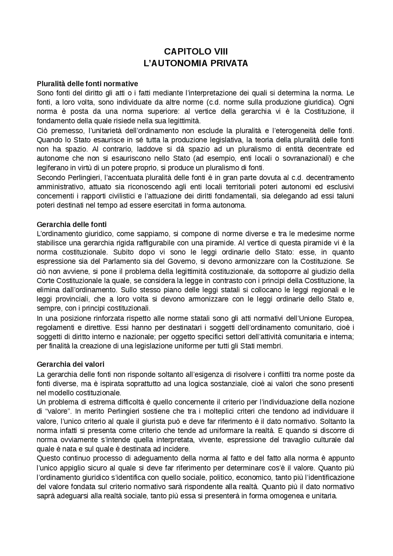 Lautonomia Privata Diritto Civile Perlingieri Docsity