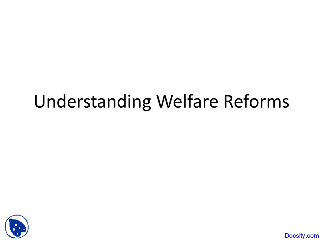 Understanding Welfare Reforms: Development, Crises, and Adaptations ...