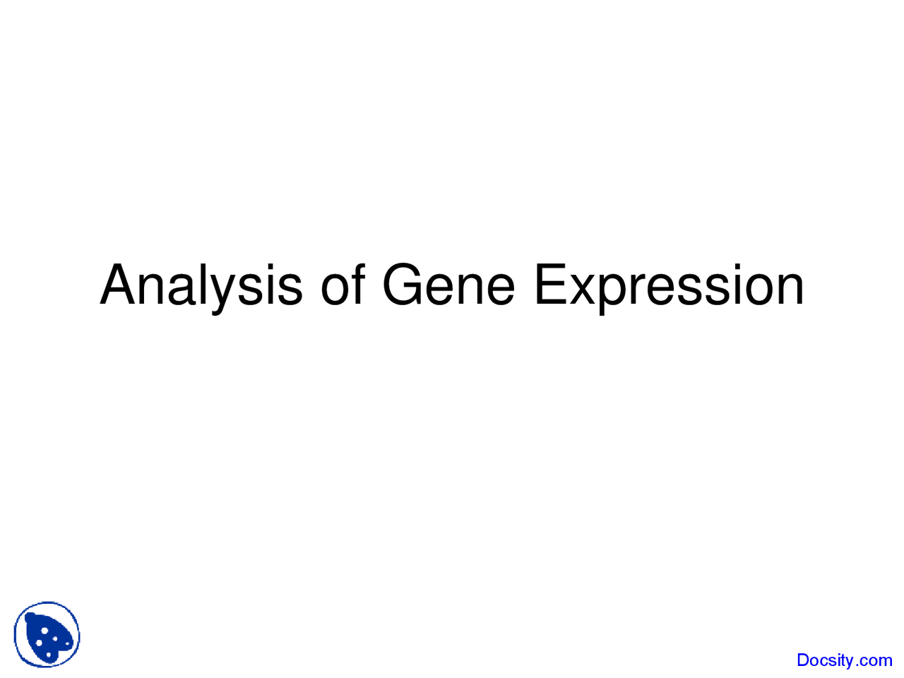 Analysis Of Gene Expression Intorduction To Bioinformatics Lecture