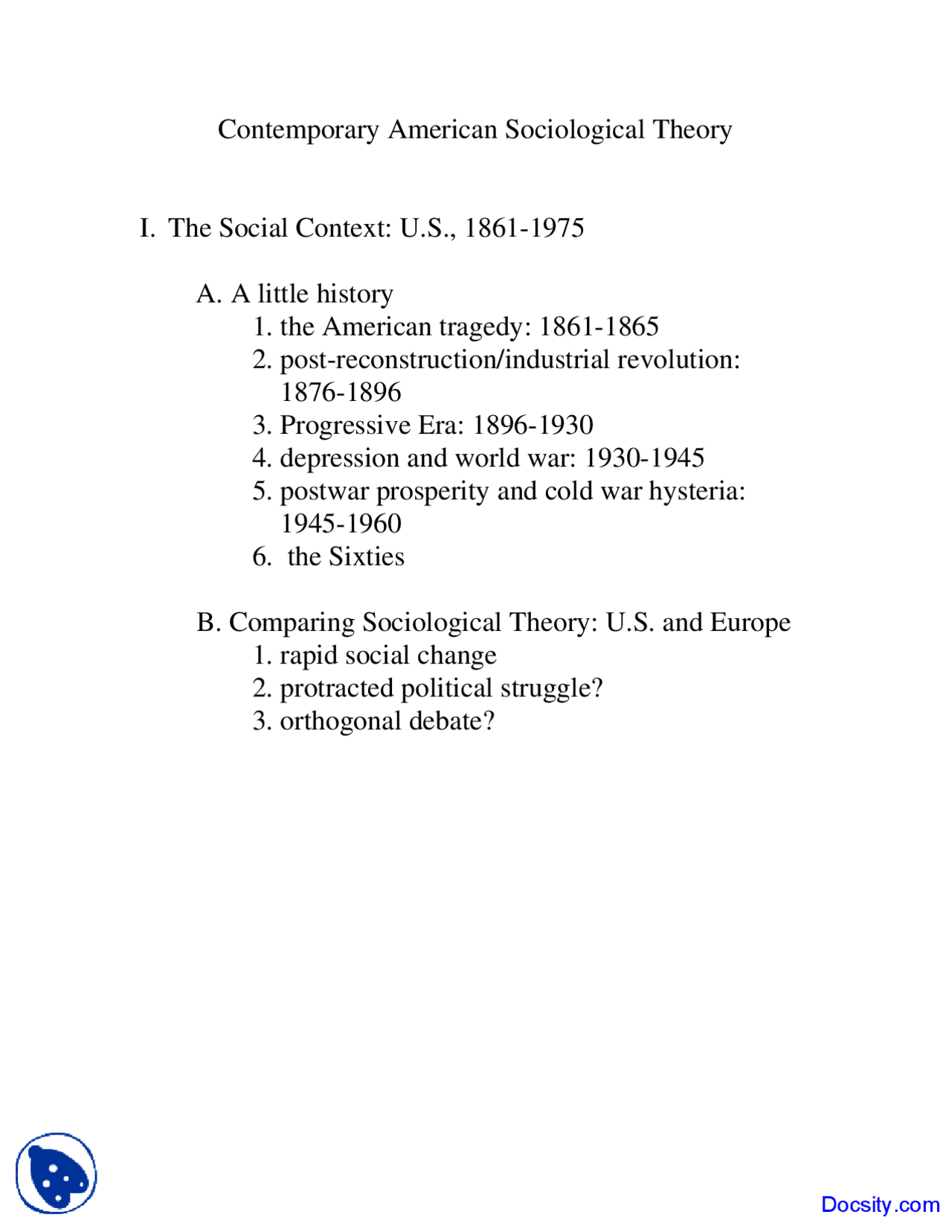 Contemporary American Sociological Theory - Principles of Sociology ...