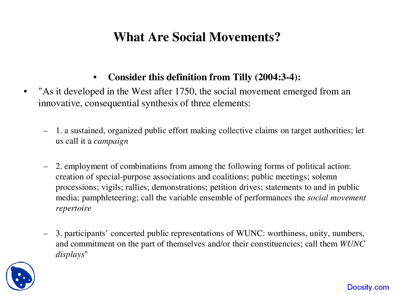 What Are Social Movements Social Movements Lecture Slides Docsity