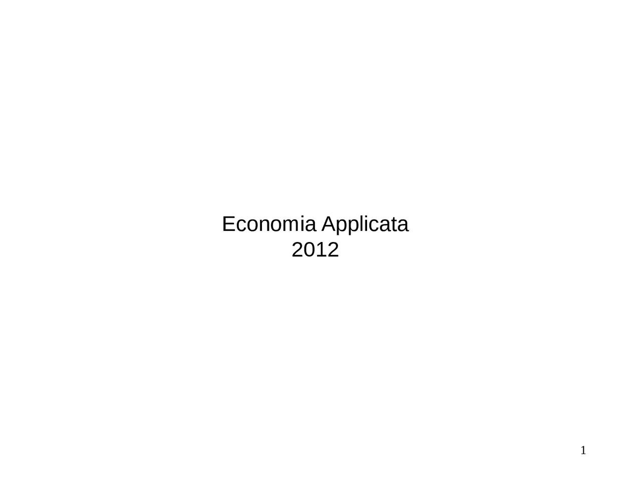 Economia Applicata Docsity