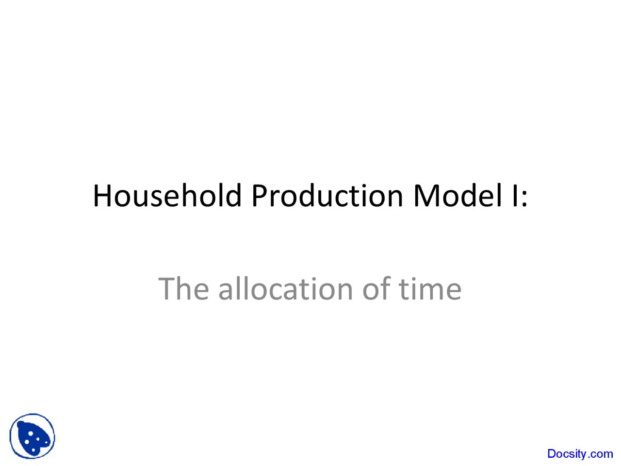 Household Production Model - Introduction to Labor Economics - Lecture ...