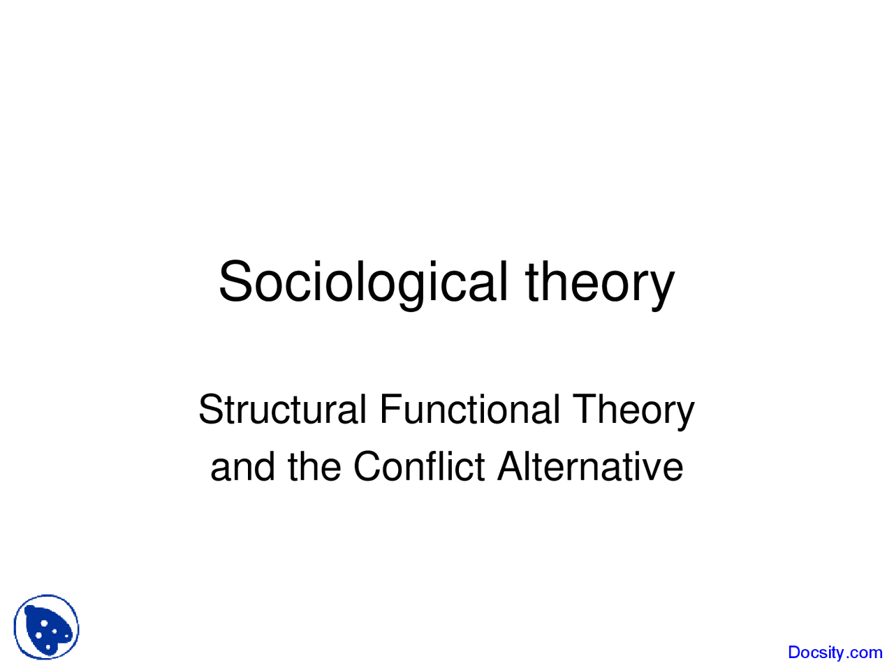 Structural Functional Principles Of Sociology Lecture Slides Docsity