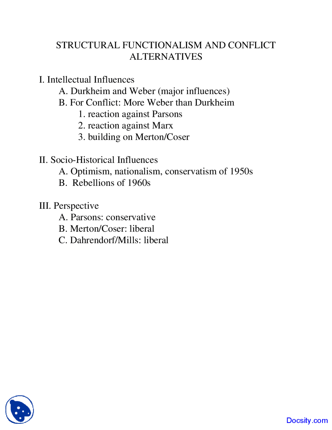 Structural Functionalism Principles Of Sociology Lecture Notes