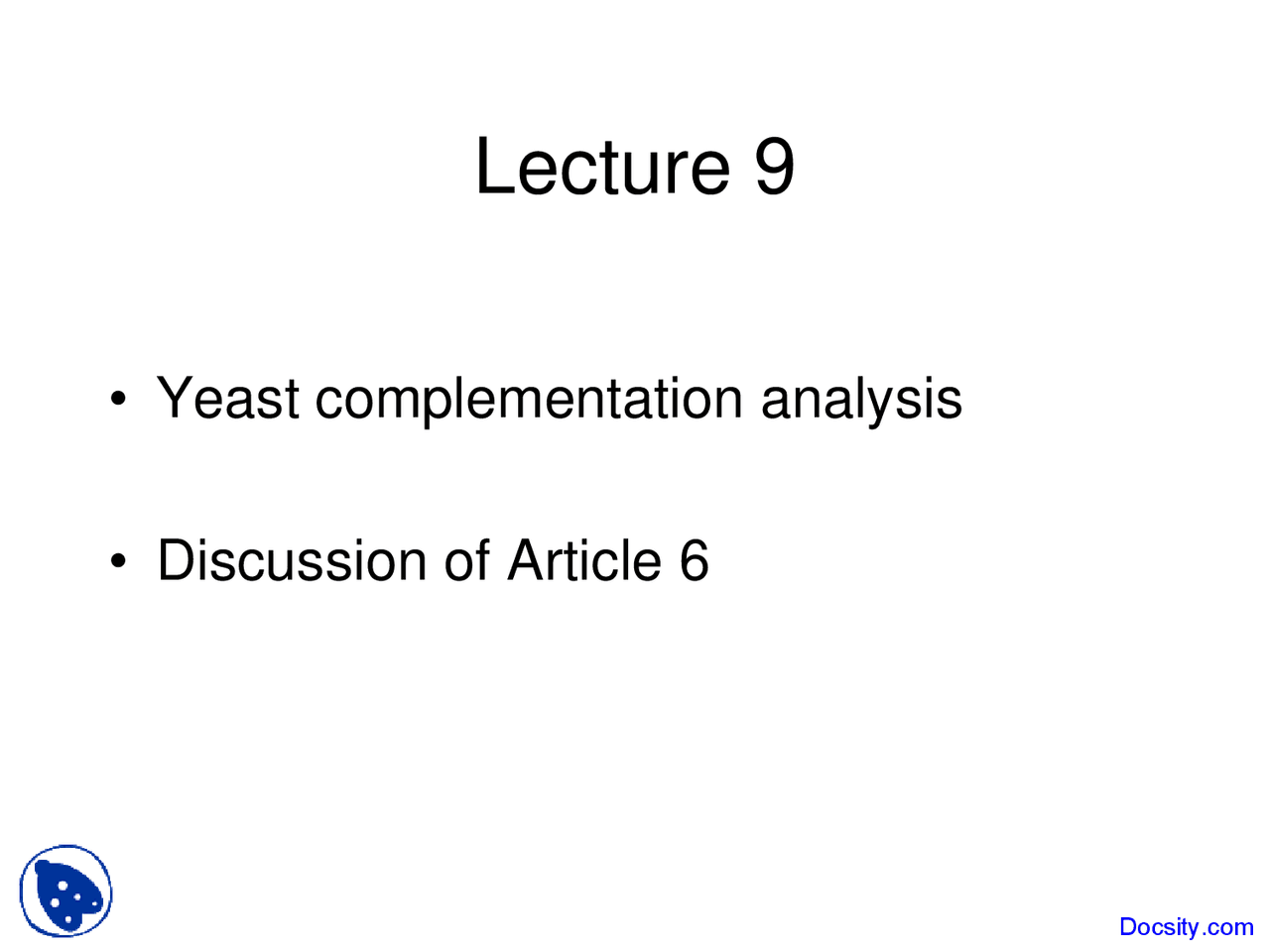 Genetic Screens, Genetic Analysis - Yeast Complementation Analysis - Genomics and Beyond ...